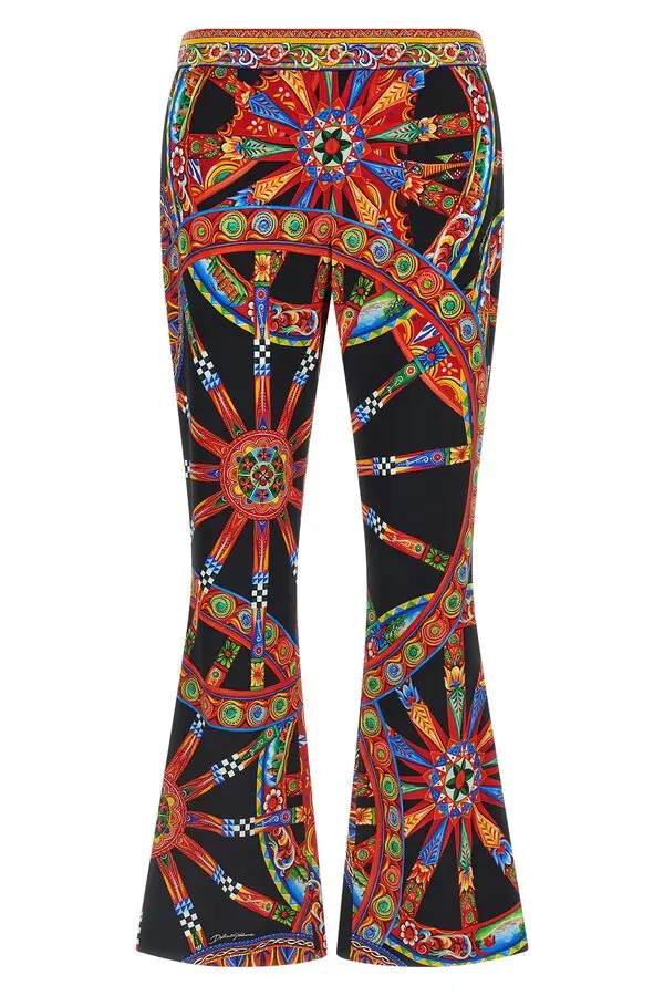 Dolce & Gabbana Trousers With Flared Hem - Multi