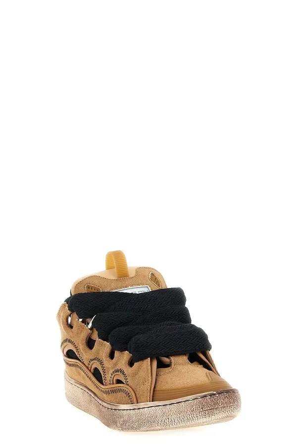 LANVIN Curb Sneaker With Oversized Woven Laces