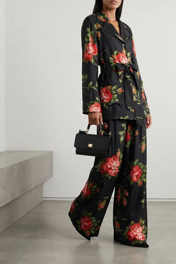 Dolce & Gabbana Silk Wide-leg Trousers