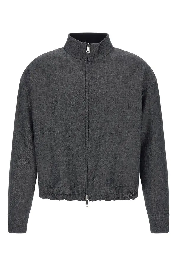 Fendi Reversible Blouson With Engraved Zip - Blue