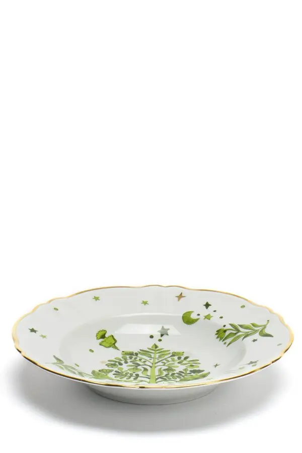 BITOSSI Porcelain Soup Plate With Gold Rim