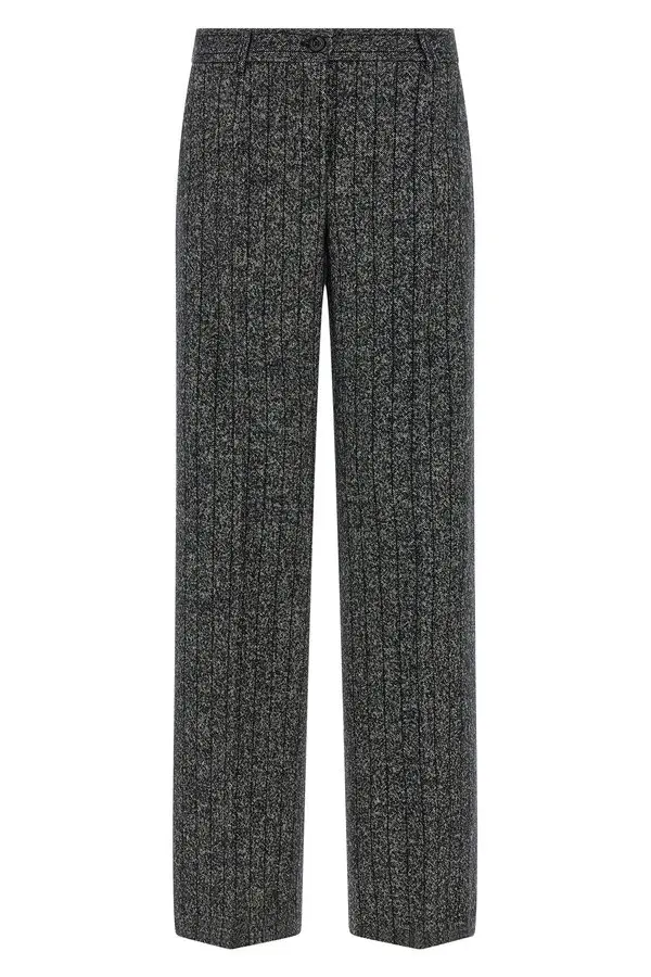 Dolce & Gabbana Pants 'striped Wool Blend - White/black