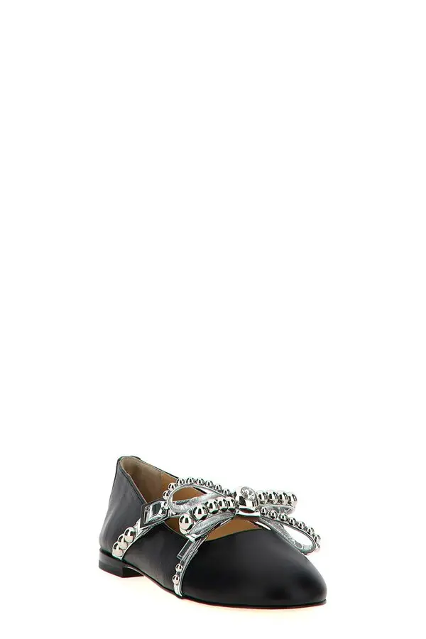 Mach & Mach Crystal Studs' Ballet Flats