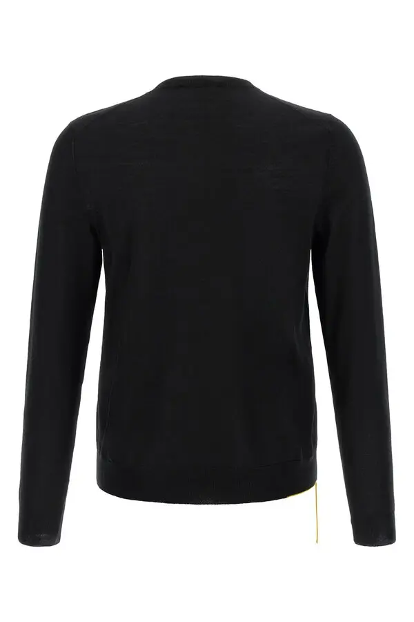 Fendi Crewneck Knit With Signature Yellow Stitching