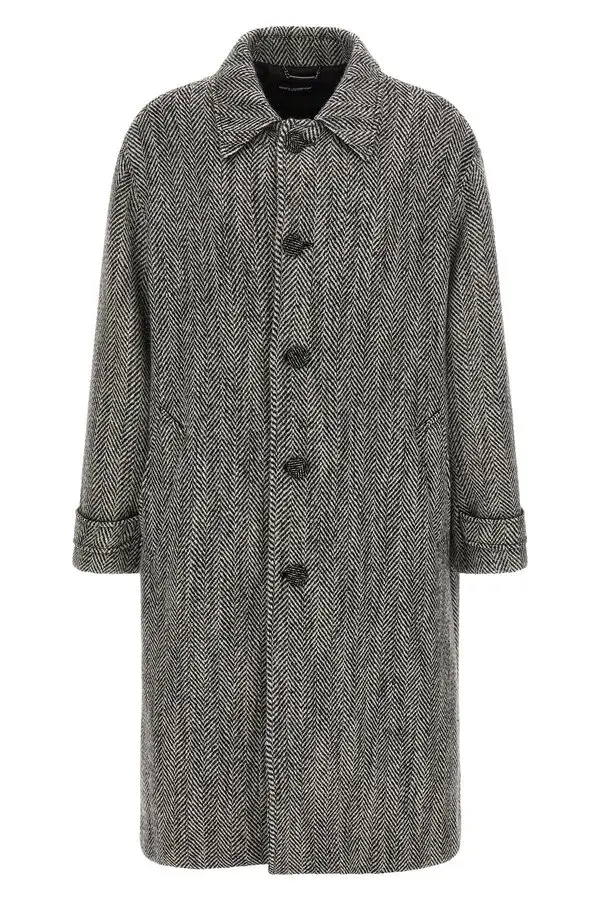 Dolce & Gabbana Chevron Wool Coat
