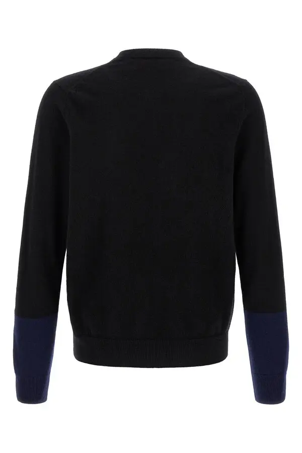 Comme Des Garçons Color-block Wool Cardigan