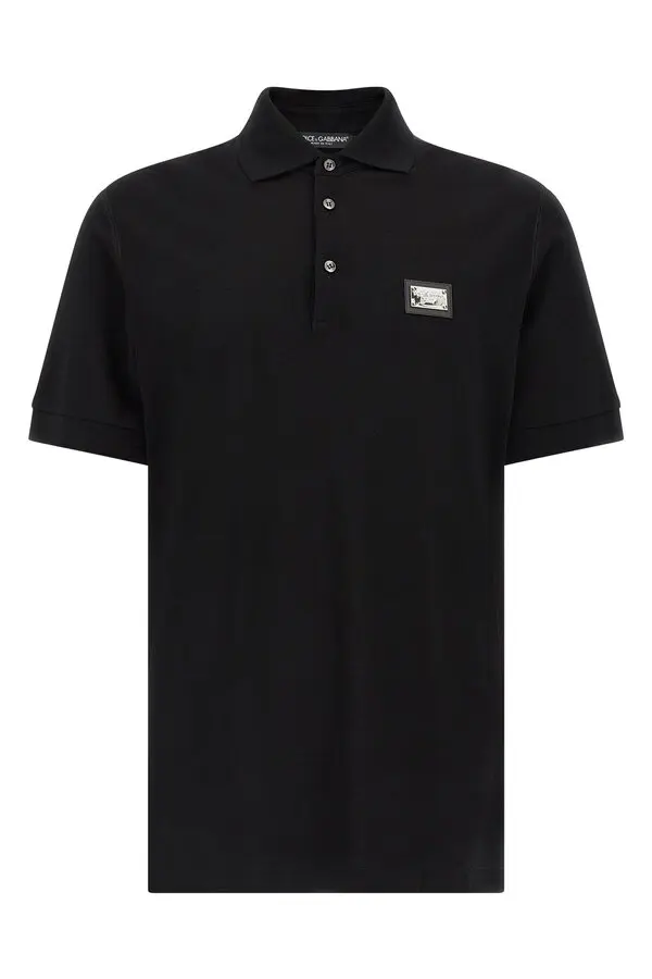 Dolce & Gabbana Polo With Logo Plaque - Black