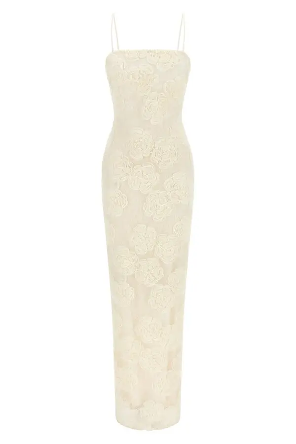 ROTATE BY BIRGER CHRISTENSEN Flower Mesh Tube Dress