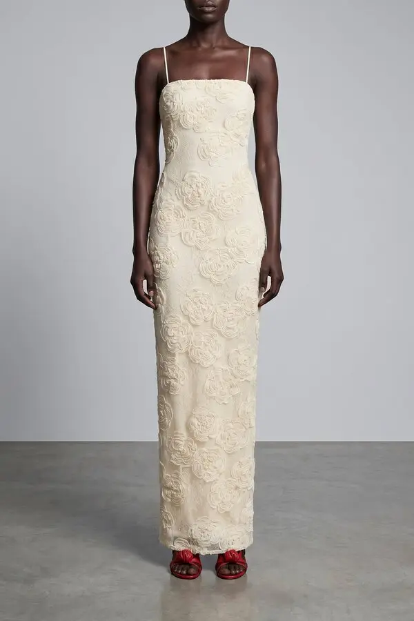 ROTATE BY BIRGER CHRISTENSEN Flower Mesh Tube Dress