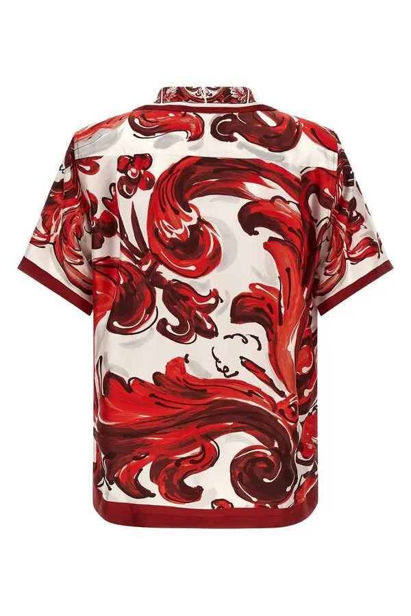 Dolce & Gabbana Silk Shirt With Majolica Print