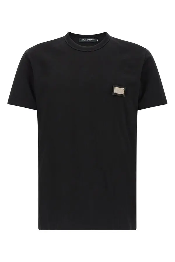 Dolce & Gabbana T-shirt With Metal Logo Plaque
