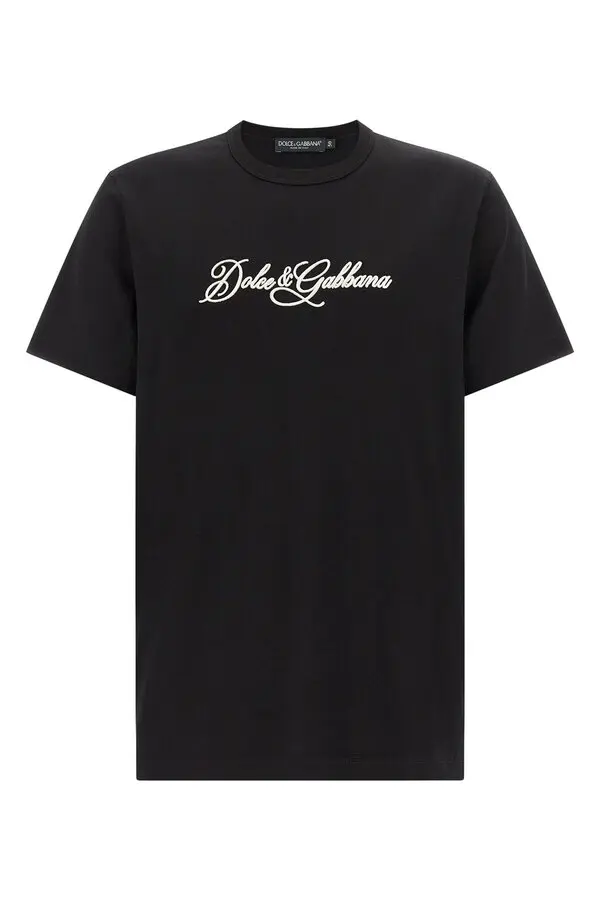 Dolce & Gabbana T-shirt With Embroidered Logo - Black