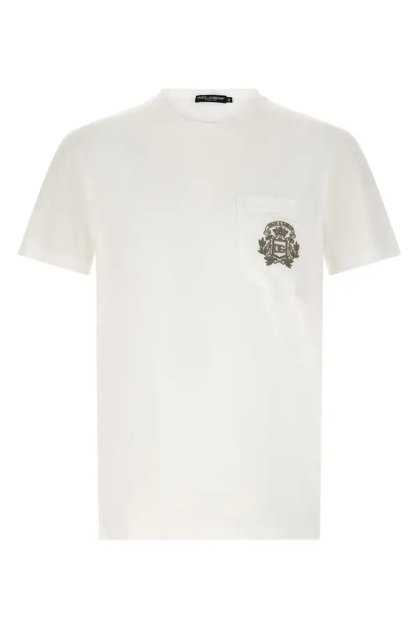 Dolce & Gabbana T-shirt With Heraldic Embroidery - White