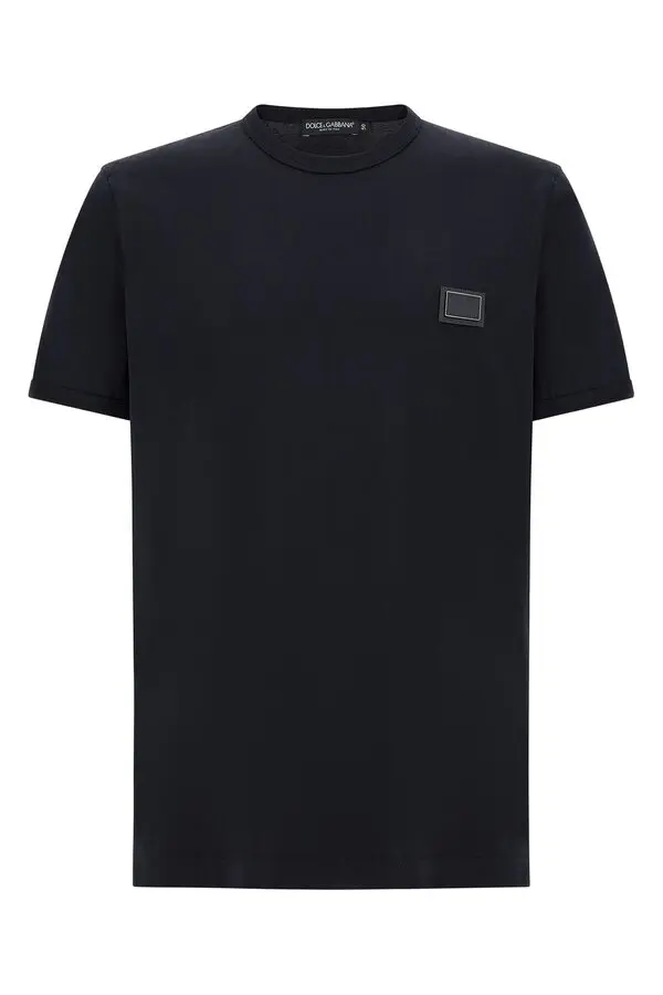 Dolce & Gabbana Cotton T-shirt With Metal Plaque