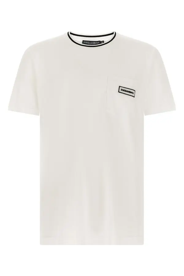 Dolce & Gabbana T-shirt With Logo Patch - White