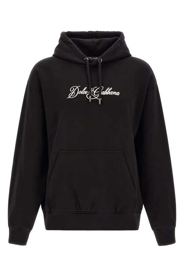 Dolce & Gabbana Embroidered Logo Hoodie - Black