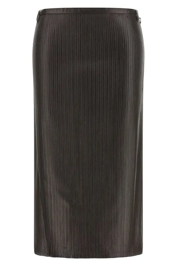 TOM FORD 3d Ribbed Leather Skirt - Brown