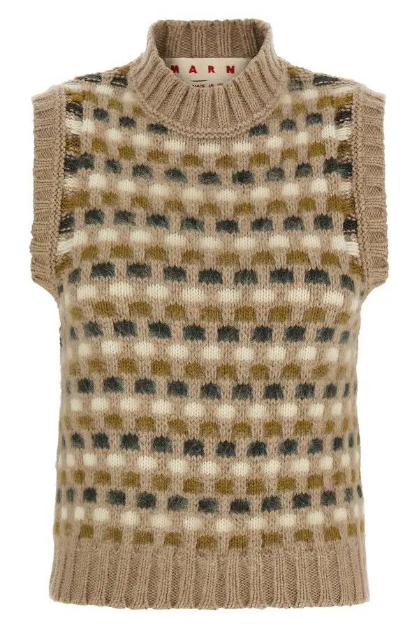 Marni Shetland Jacquard Knit Vest