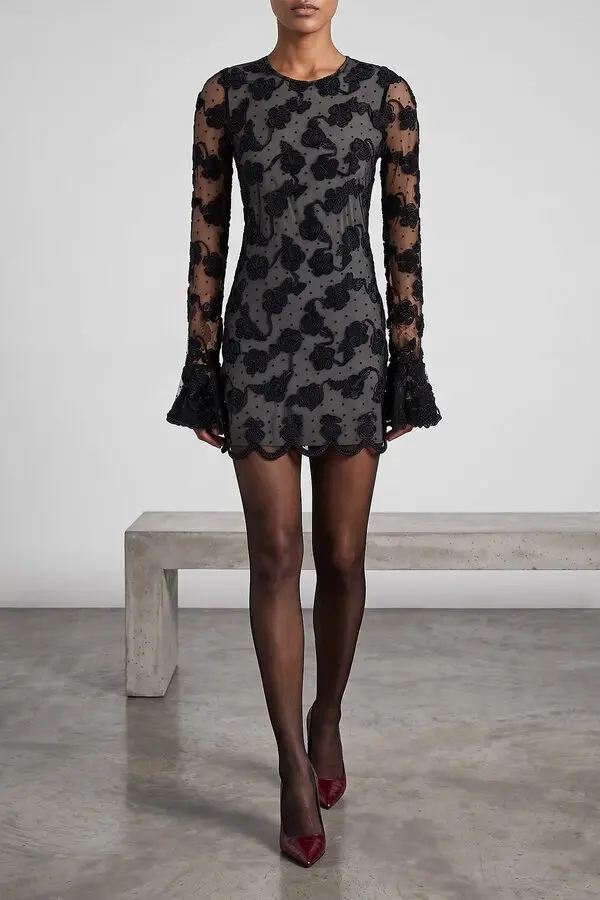 ROTATE BY BIRGER CHRISTENSEN Flower Mesh Dress