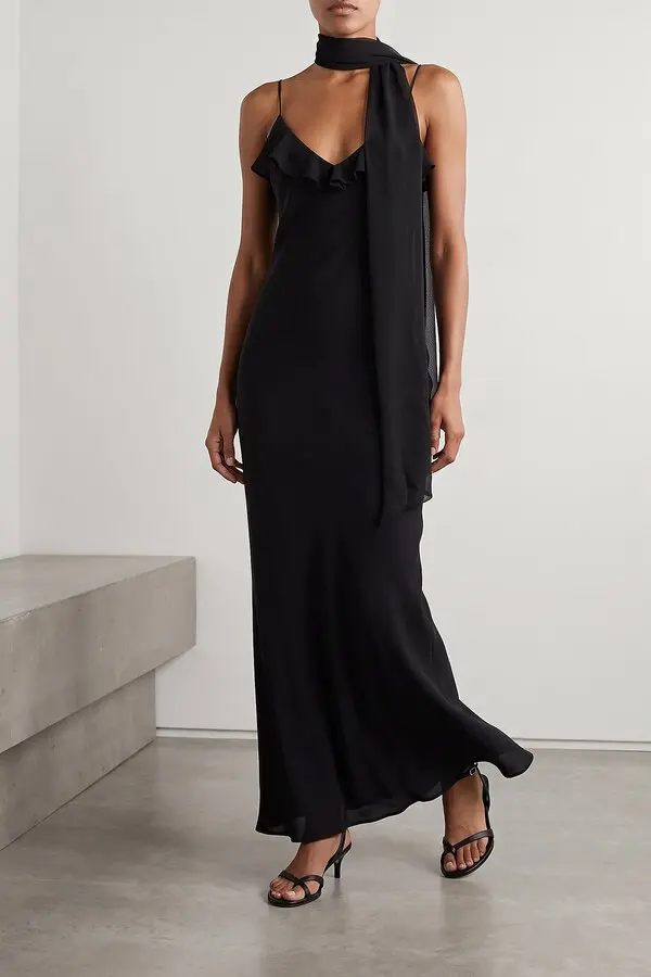 ROTATE BY BIRGER CHRISTENSEN Scarf-detail Slip Dress