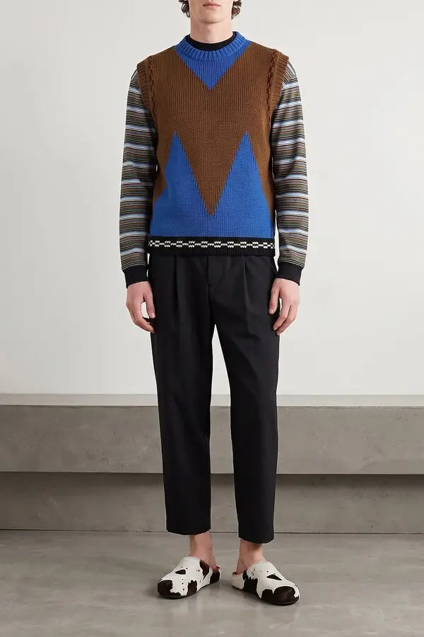 Marni Wool Vest With M Intarsia
