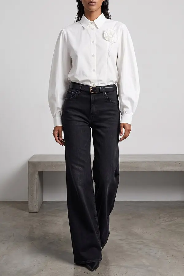 ROTATE BY BIRGER CHRISTENSEN 3d Floral Appliqué Shirt