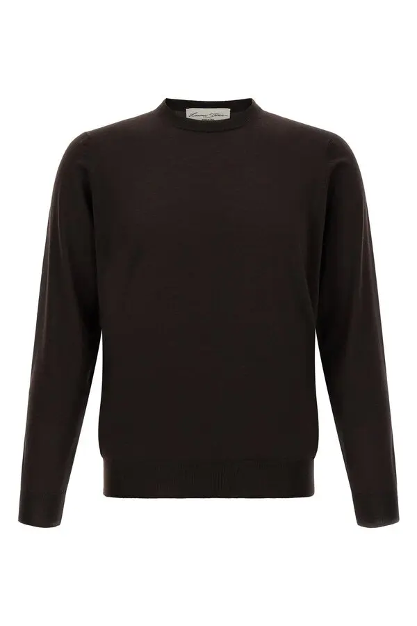 LARMERI STUDIO Virgin Wool Crewneck Sweater - Brown