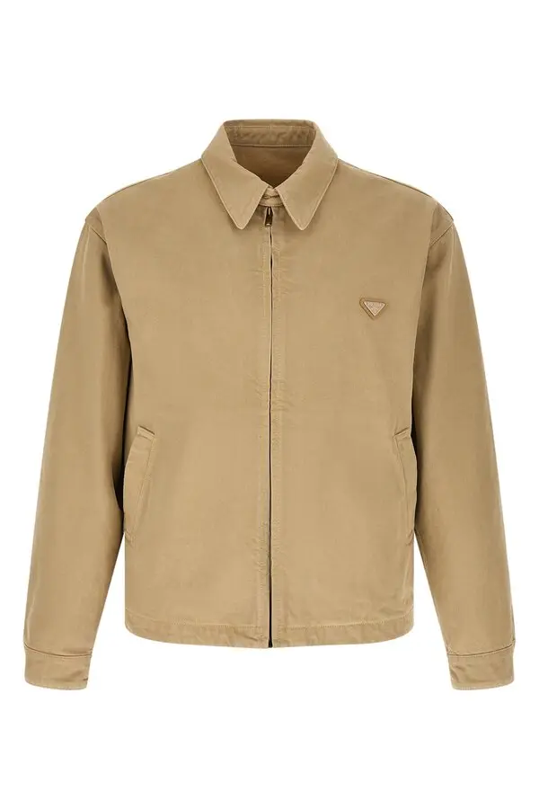 Prada Denim Blouson Triangle Logo Detail