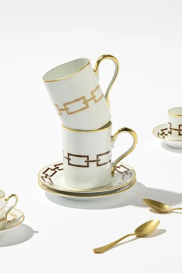 GINORI 1735 Porcelain Mug With Catene Motif