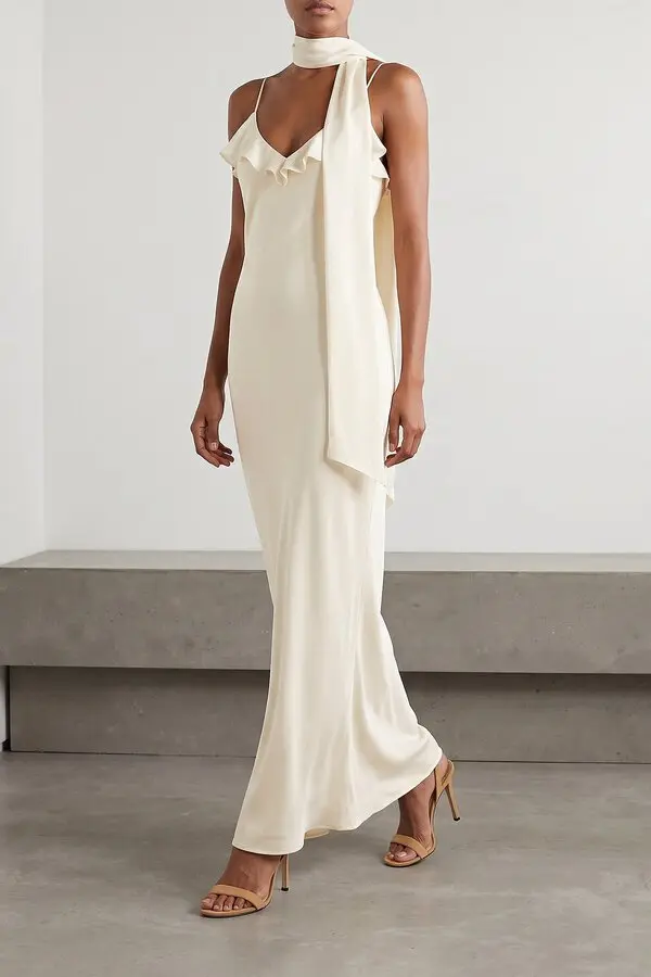 ROTATE BY BIRGER CHRISTENSEN Slip Dress With Scarf Detail