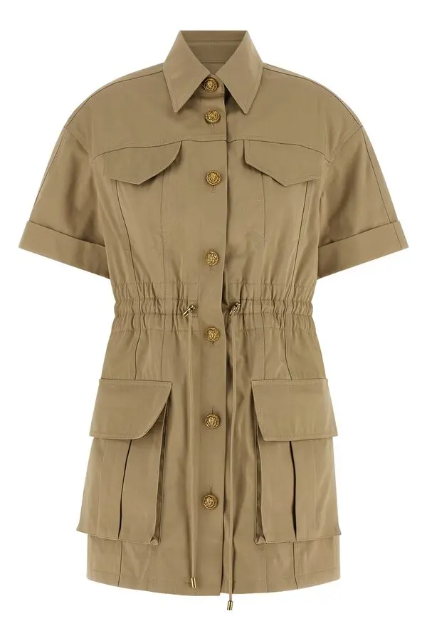 Balmain Cotton 'sahariana' Dress - Green
