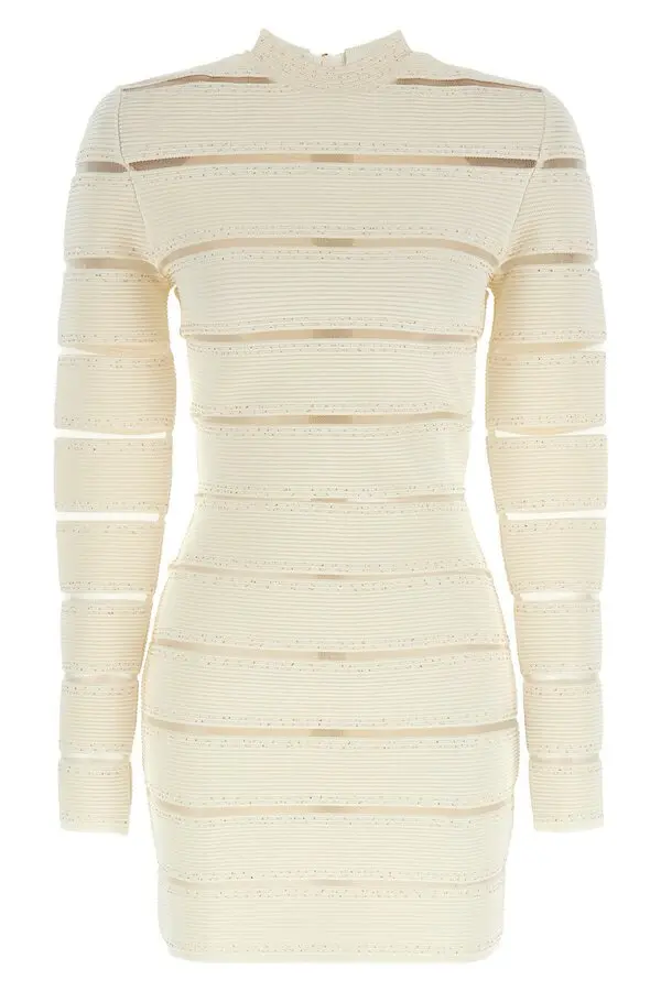 Balmain Dress With Exposed Zipper - White