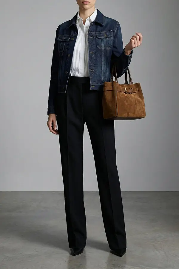 TOM FORD Denim Jacket With Zig-zag Stitching