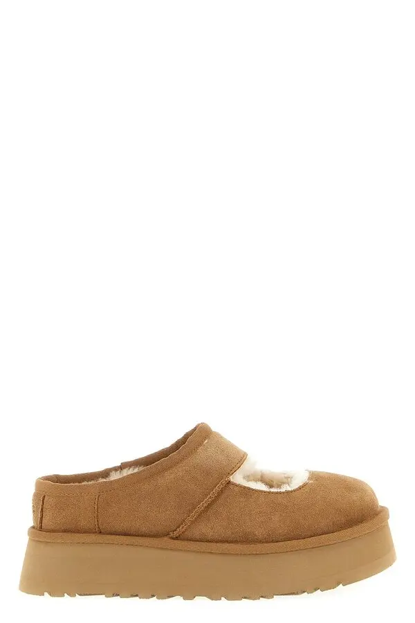 UGG Suede Sabot With Platform Sole - Brown