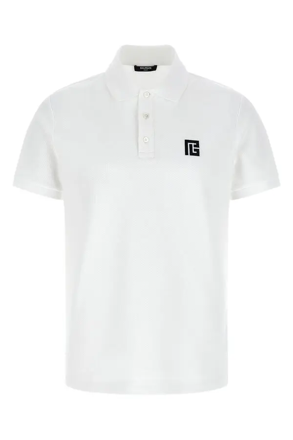 Balmain Cotton Piqué Polo With Embroidered Logo