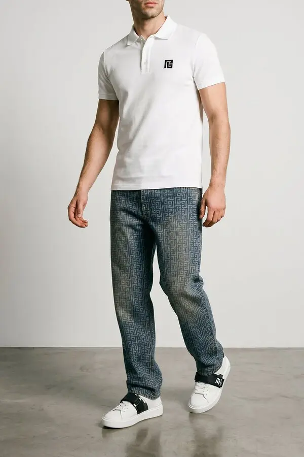 Balmain Cotton Piqué Polo With Embroidered Logo