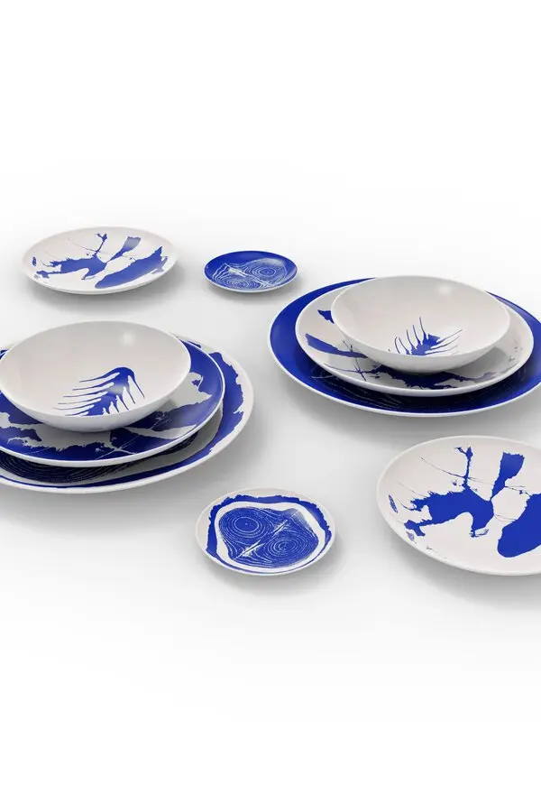 CASSINA 2-piece Plate Set Porcelain Arete Motif