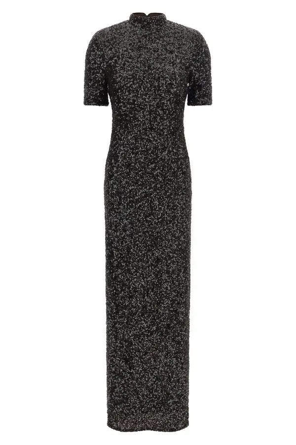 ROTATE BY BIRGER CHRISTENSEN Sequins Maxi Slit Dress