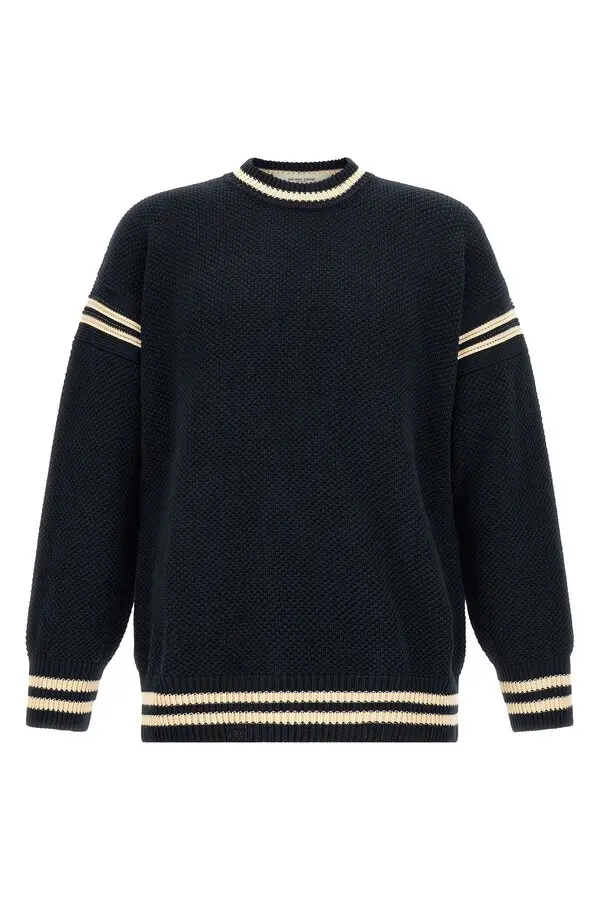 GOLDEN GOOSE Reynard Sweater With Logo Embroidery - Blue