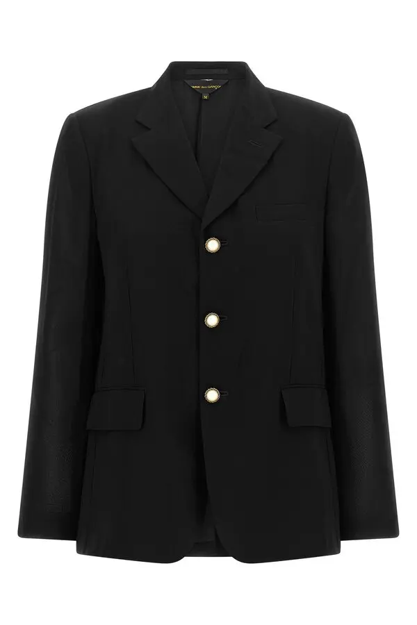 Comme Des Garçons Embellished Button Blazer - Black
