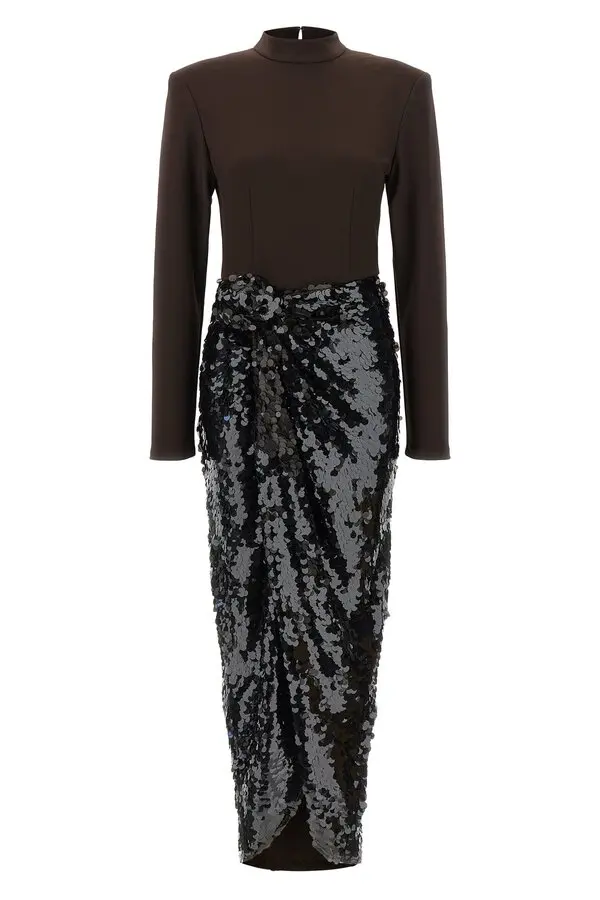 ROTATE BY BIRGER CHRISTENSEN Knotted Midi Dress - Brown
