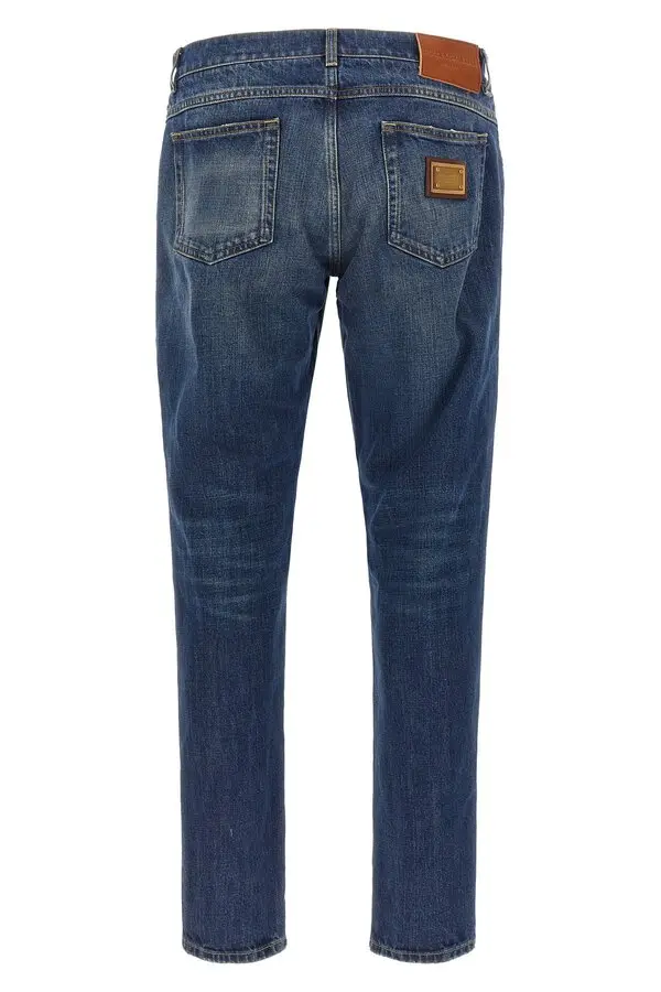 Dolce & Gabbana Jeans With Metal Logo Plaque