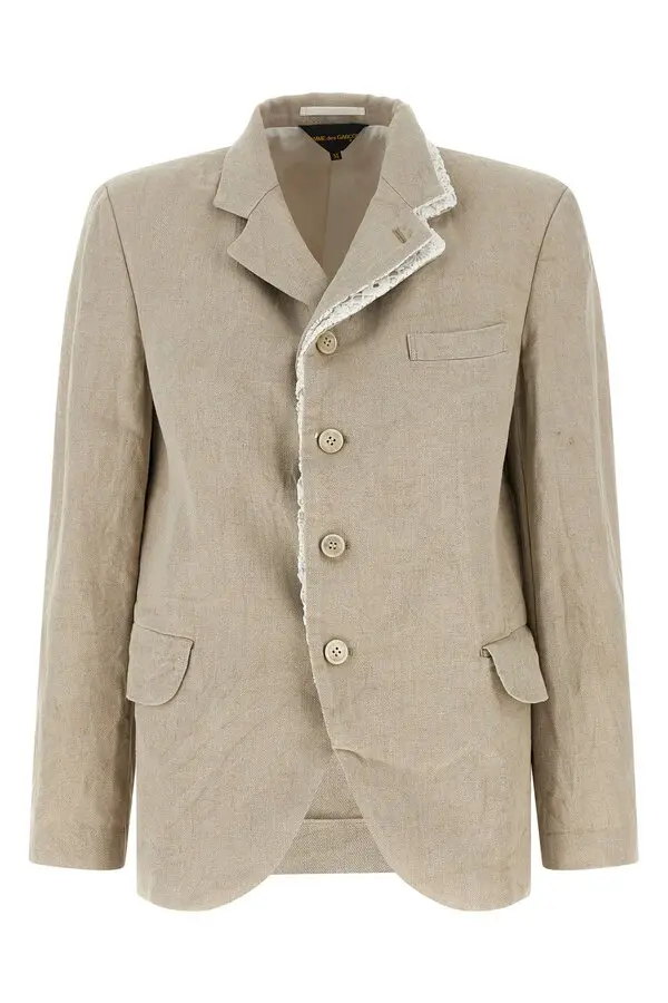 Comme Des Garçons Blazer 'double Layer Lapel - Beige