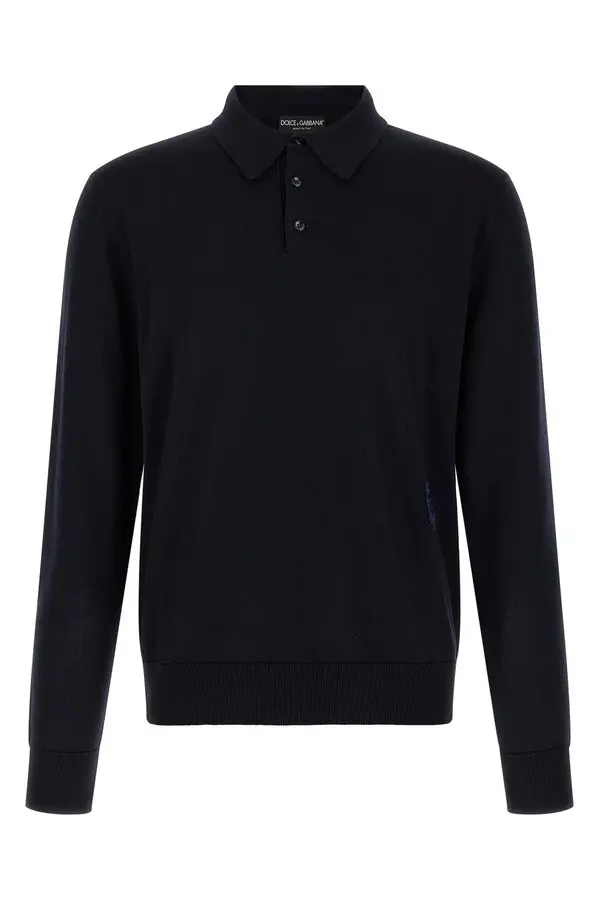 Dolce & Gabbana Virgin Wool Polo Shirt - Blue