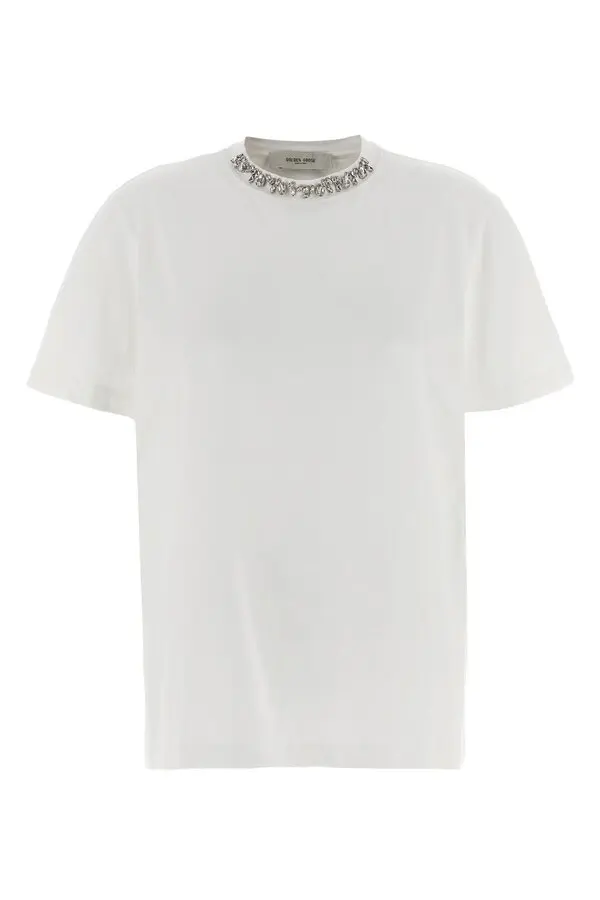 GOLDEN GOOSE Crystal-embellished T-shirt - White