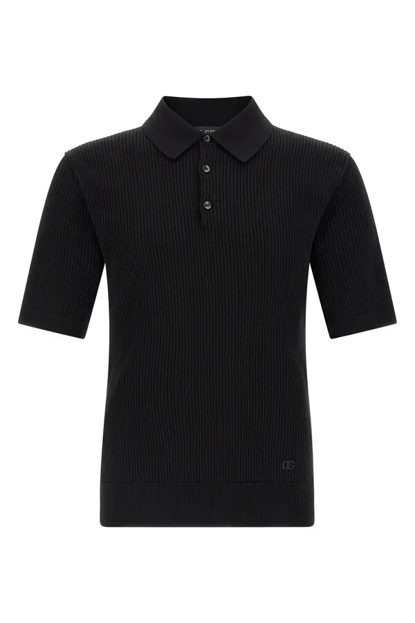 Dolce & Gabbana Micro-ribbed Cotton Polo Shirt