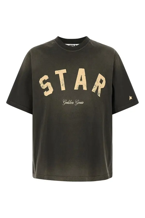 GOLDEN GOOSE Vintage Star Logo T-shirt - Gray