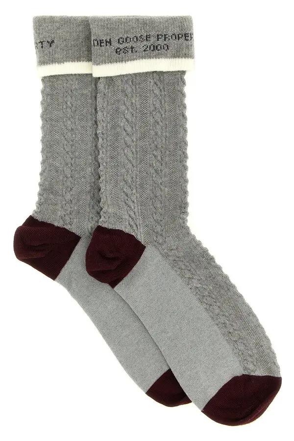 GOLDEN GOOSE Socks Cable Knit Construction - Gray