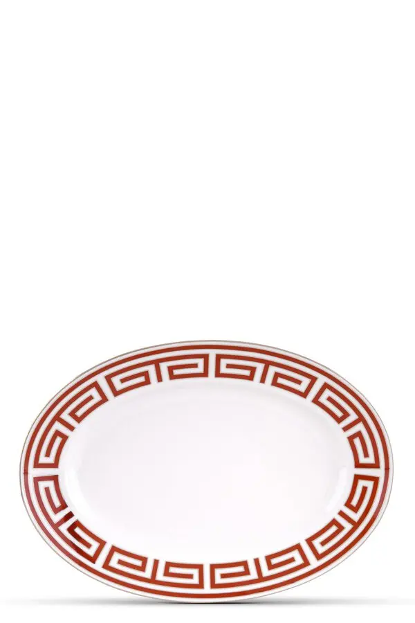 GINORI 1735 Oval Tray With Geometric Pattern