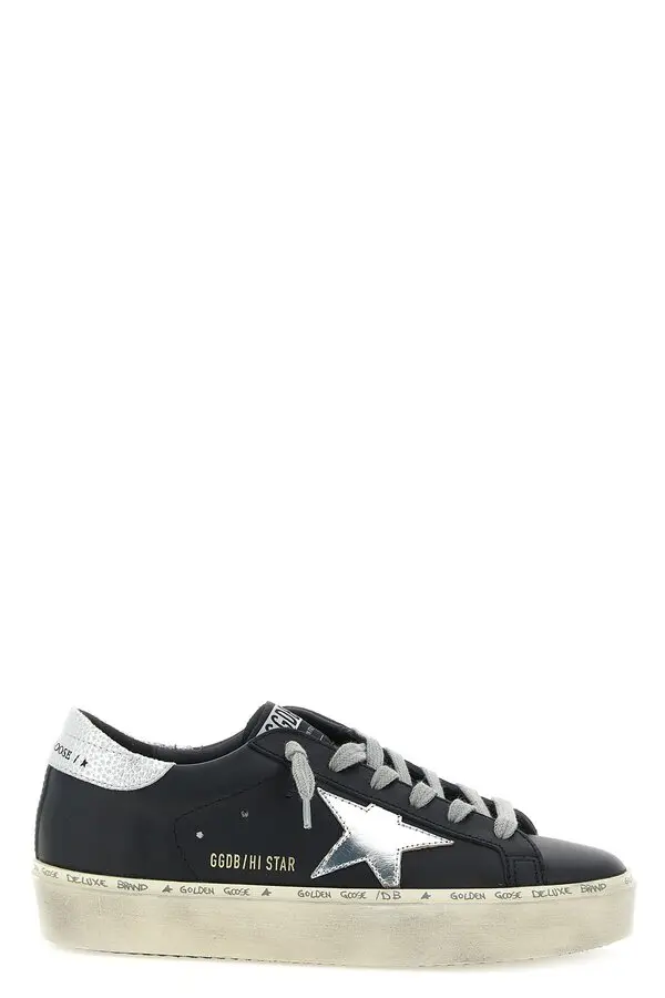 GOLDEN GOOSE Hi Star Sneaker With Platform Sole - Black